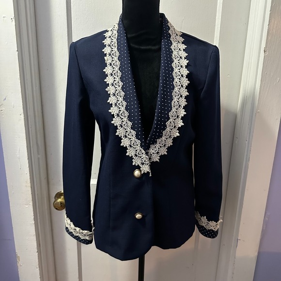 Leni Leni | Jackets & Coats | Leni Leni Navy And White Blazer In | Poshmark